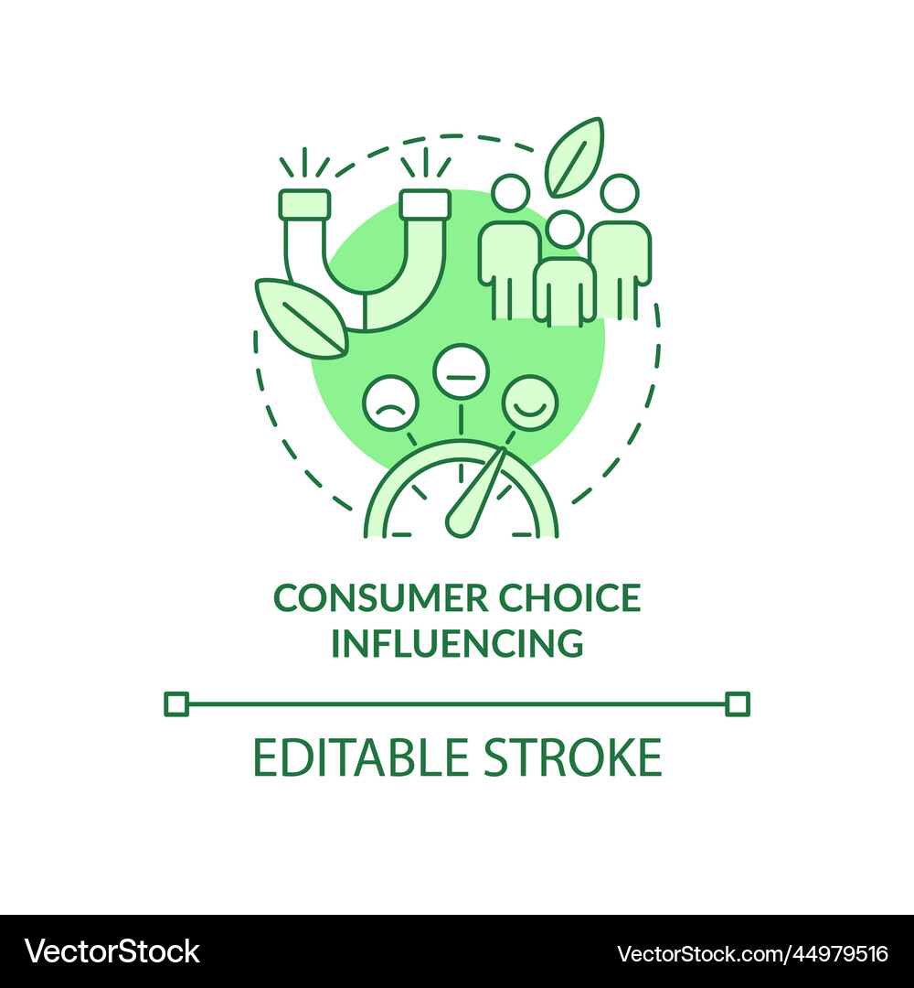 Consumer choice influencing green concept icon Vector Image