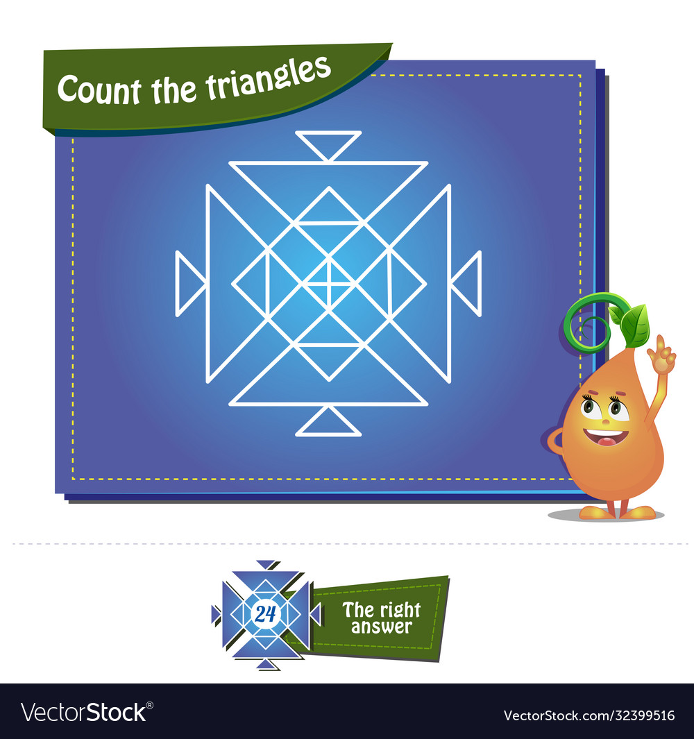 Count triangles 27 brainteaser Royalty Free Vector Image
