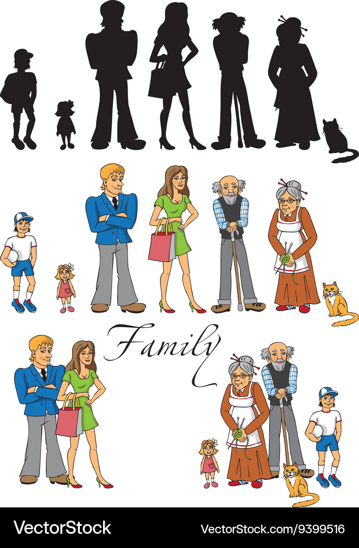 Family people on white background Royalty Free Vector Image