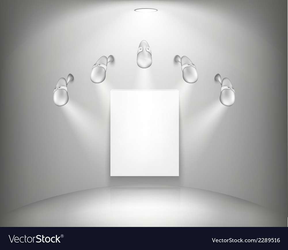 Gallery with empty frame Royalty Free Vector Image