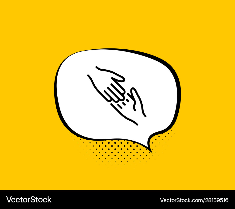 Helping hand line icon give gesture sign Vector Image