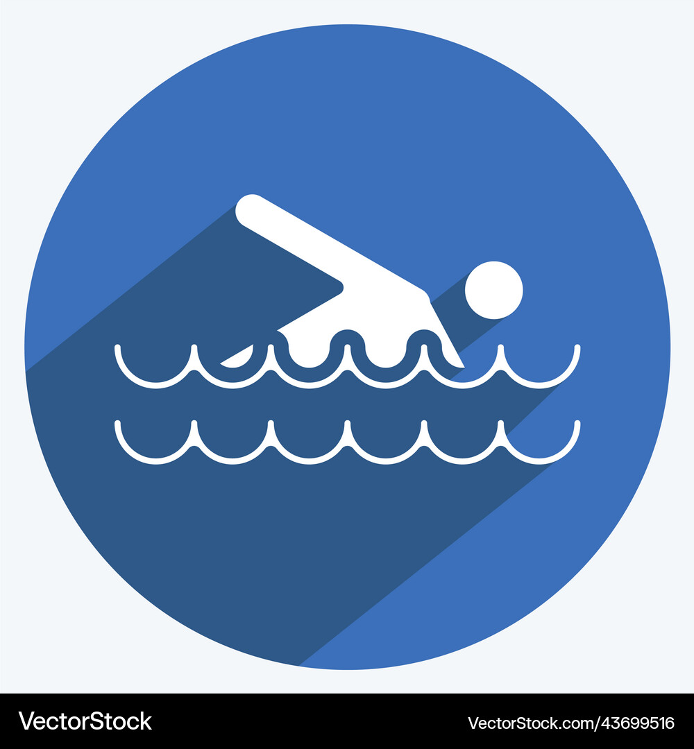 Icon swimming suitable for summer symbol long Vector Image