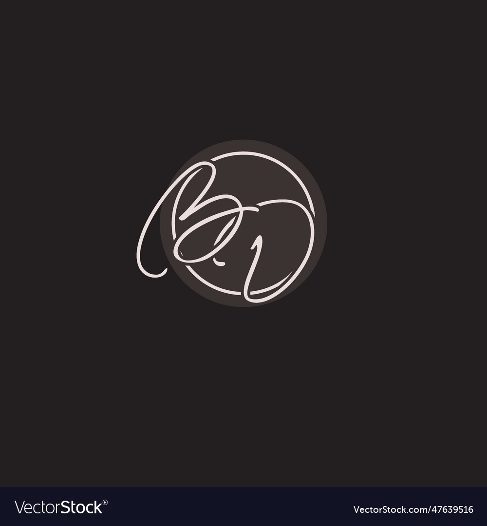 Initials bd logo monogram with simple circle line Vector Image