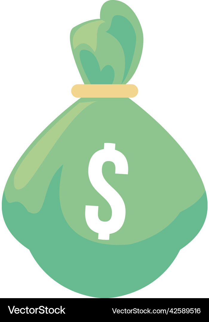 Money bag dollars Royalty Free Vector Image - VectorStock