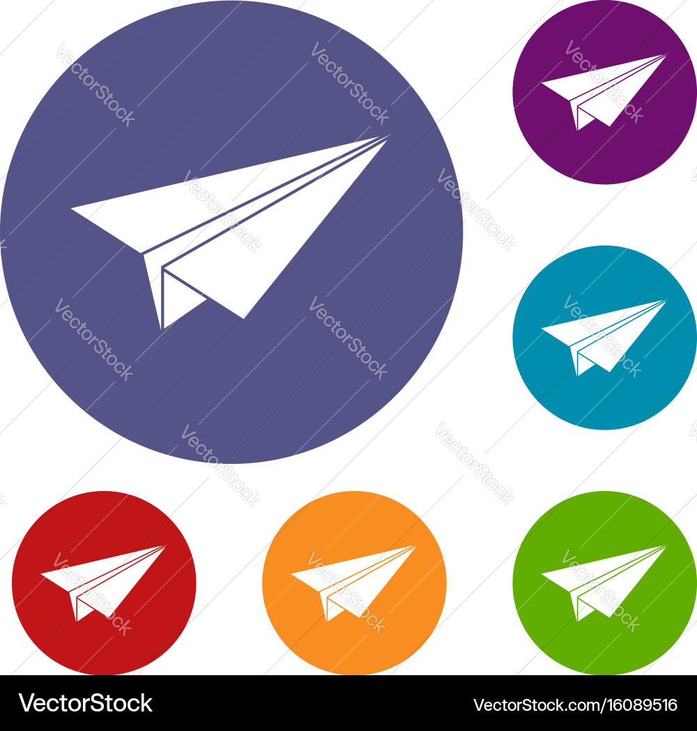 Paper airplane icons set Royalty Free Vector Image