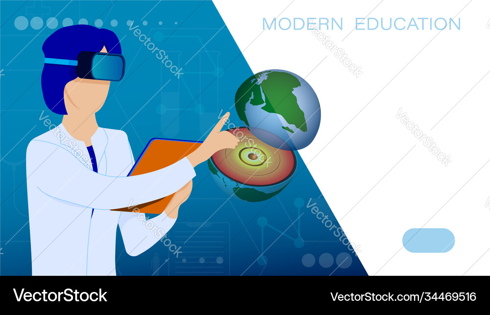 Research institute student scientist in virtual Vector Image