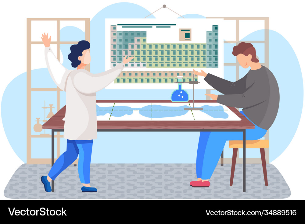 Scientific research man is conducting Royalty Free Vector