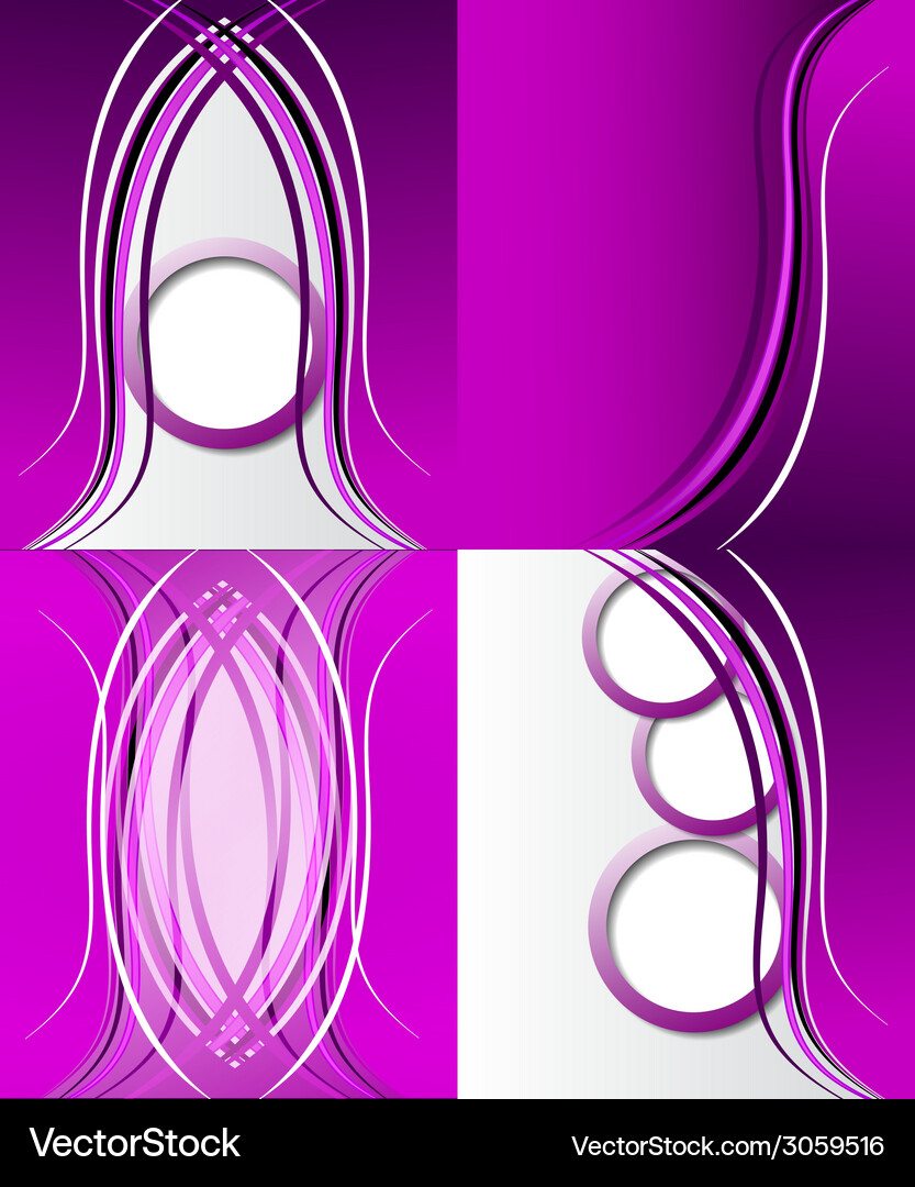 Set of purple backgrounds design frame line shadow