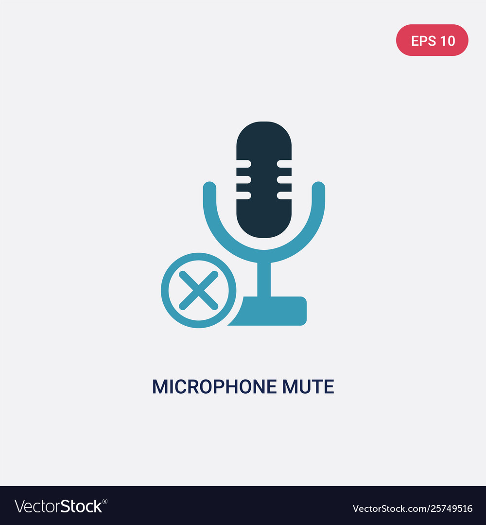Two color microphone mute icon from technology Vector Image