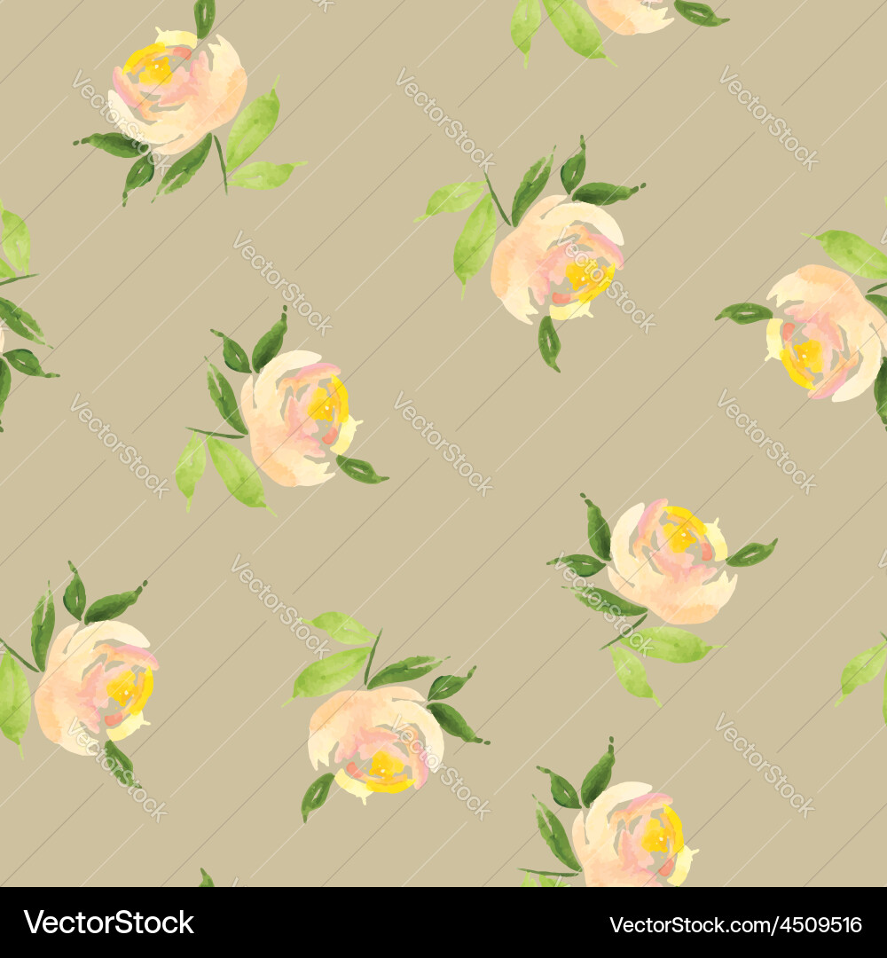 Watercolor flower pattern Royalty Free Vector Image
