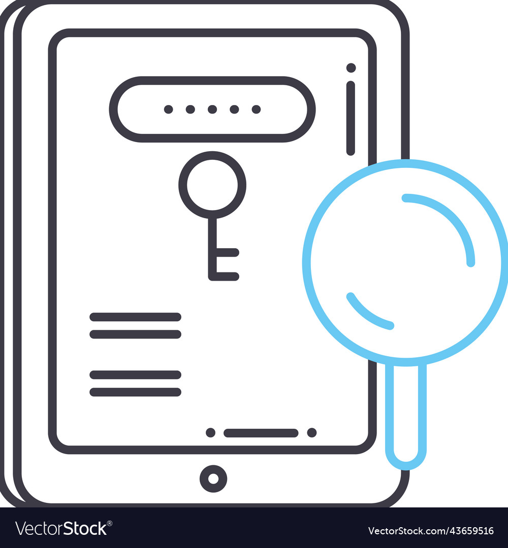 Website keywording line icon outline symbol Vector Image