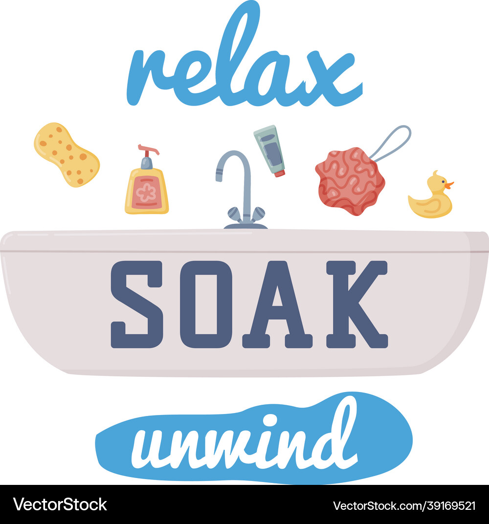 Bathroom lettering with shower and washing Vector Image