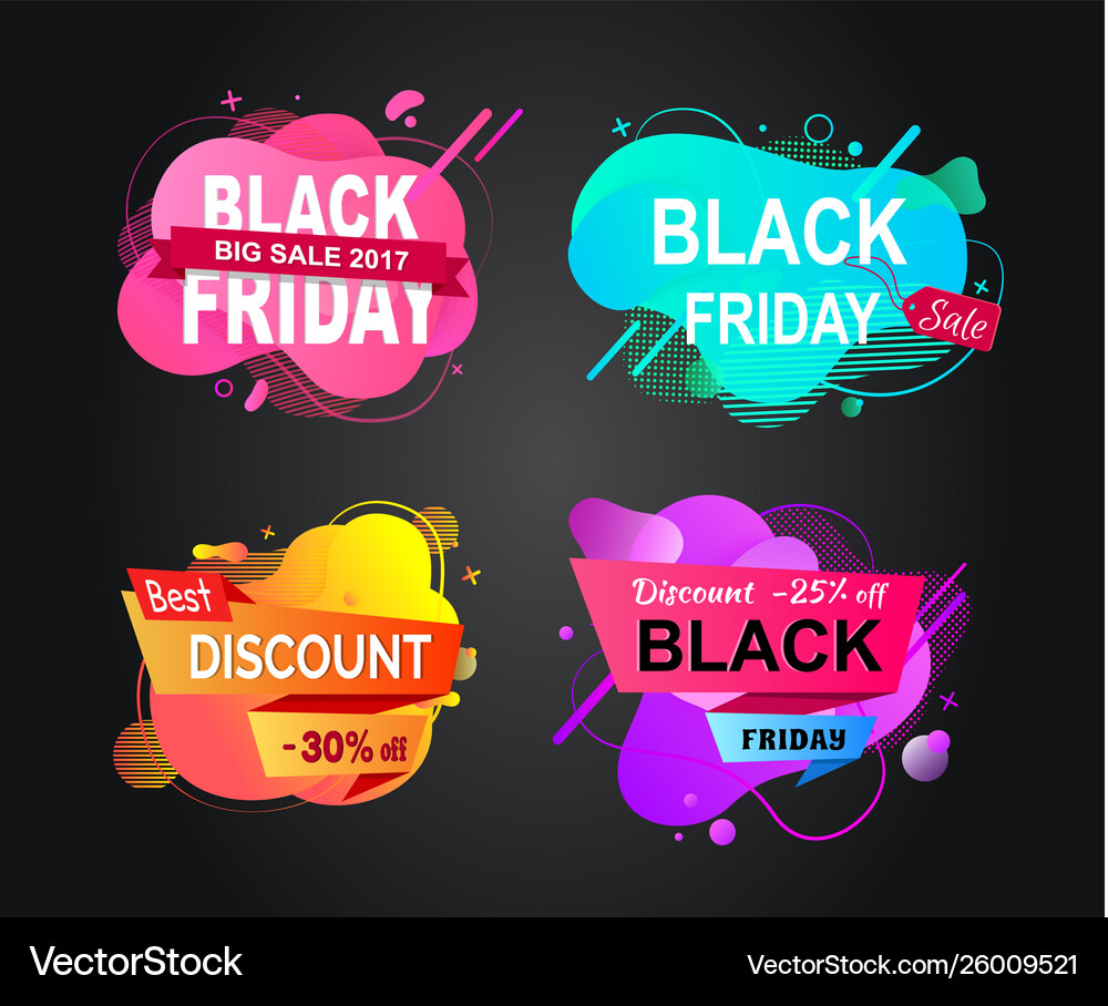 Black friday banners with sales shops promotion Vector Image