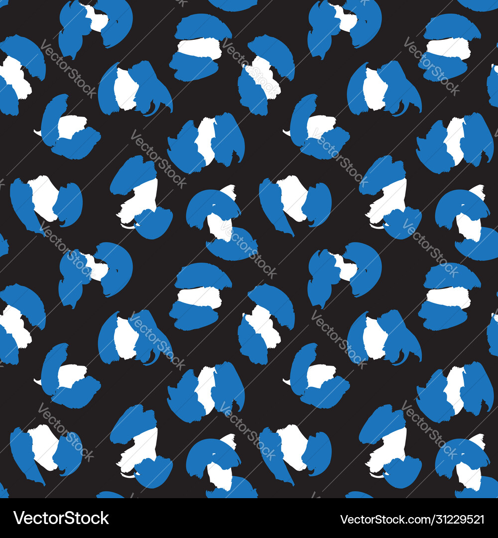 Blue animal leopard seamless pattern background Vector Image