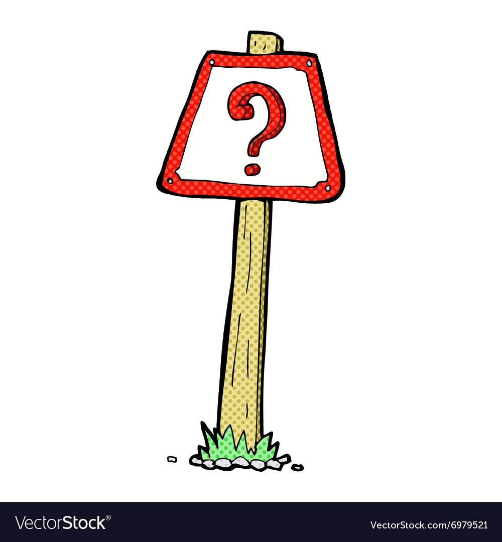 Comic cartoon question mark sign Royalty Free Vector Image