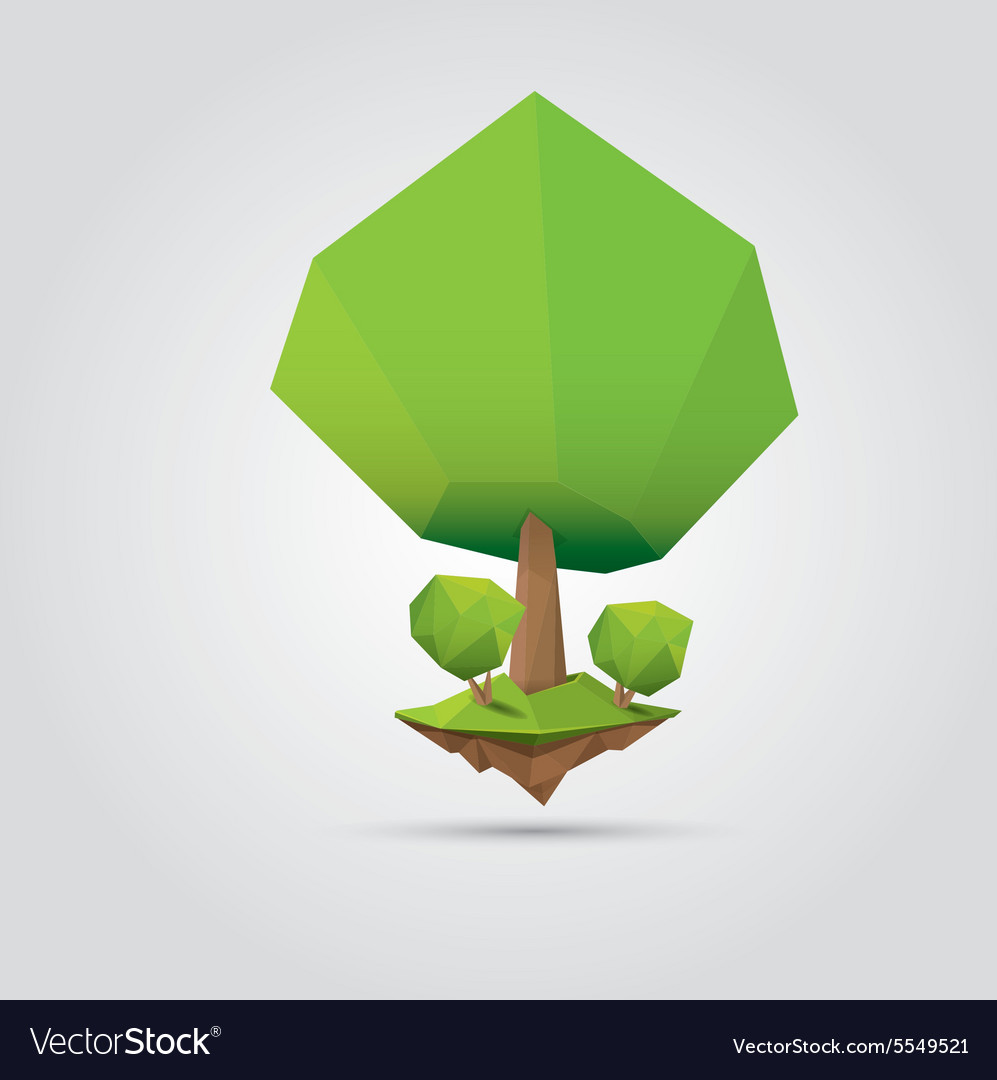 Conceptual polygonal tree Royalty Free Vector Image
