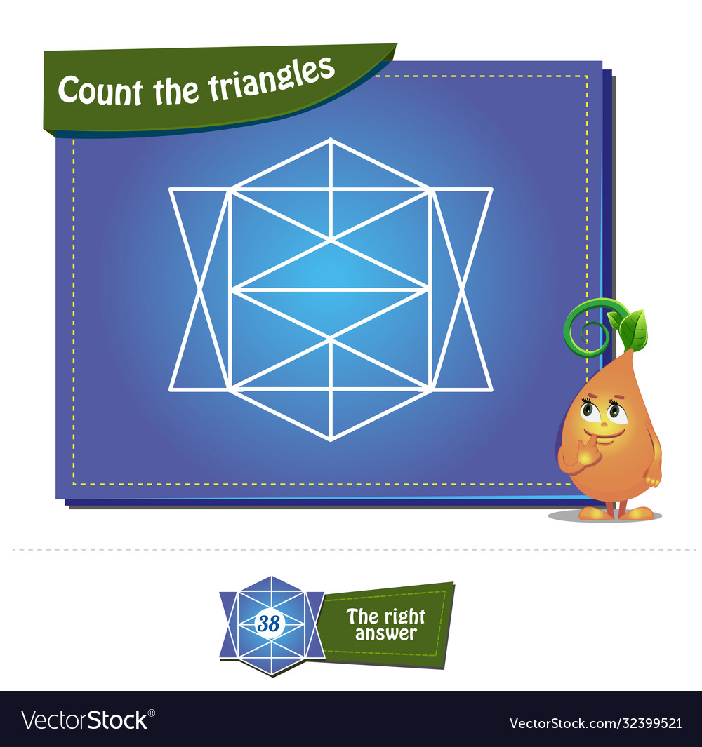 Count triangles 30 brainteaser Royalty Free Vector Image