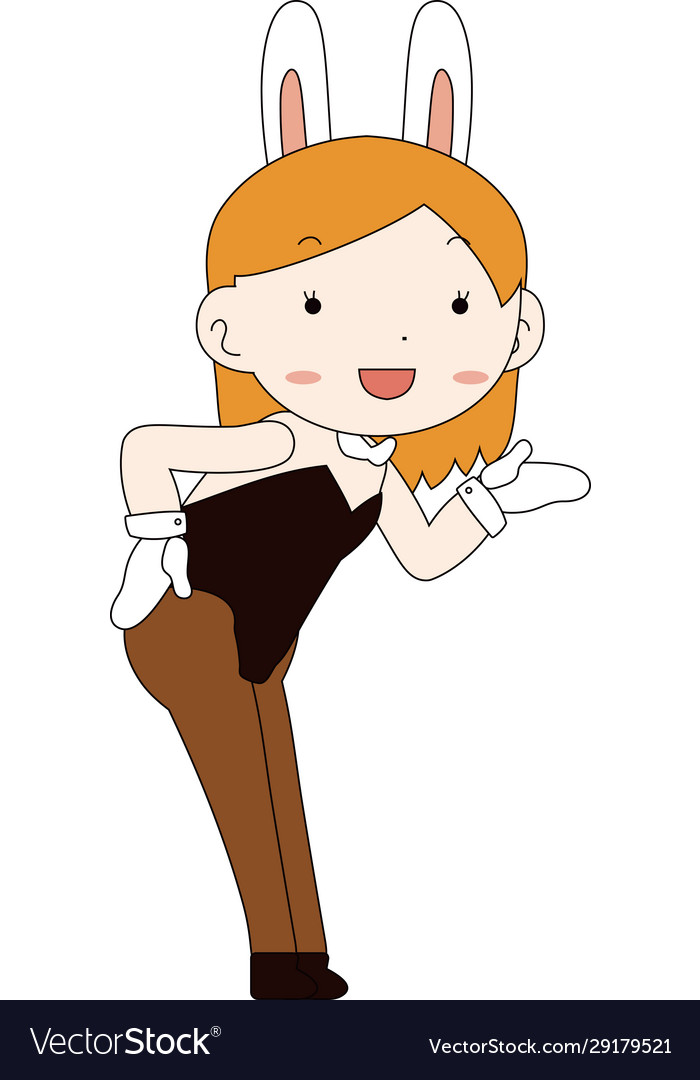 Cute pose bunny girl Royalty Free Vector Image