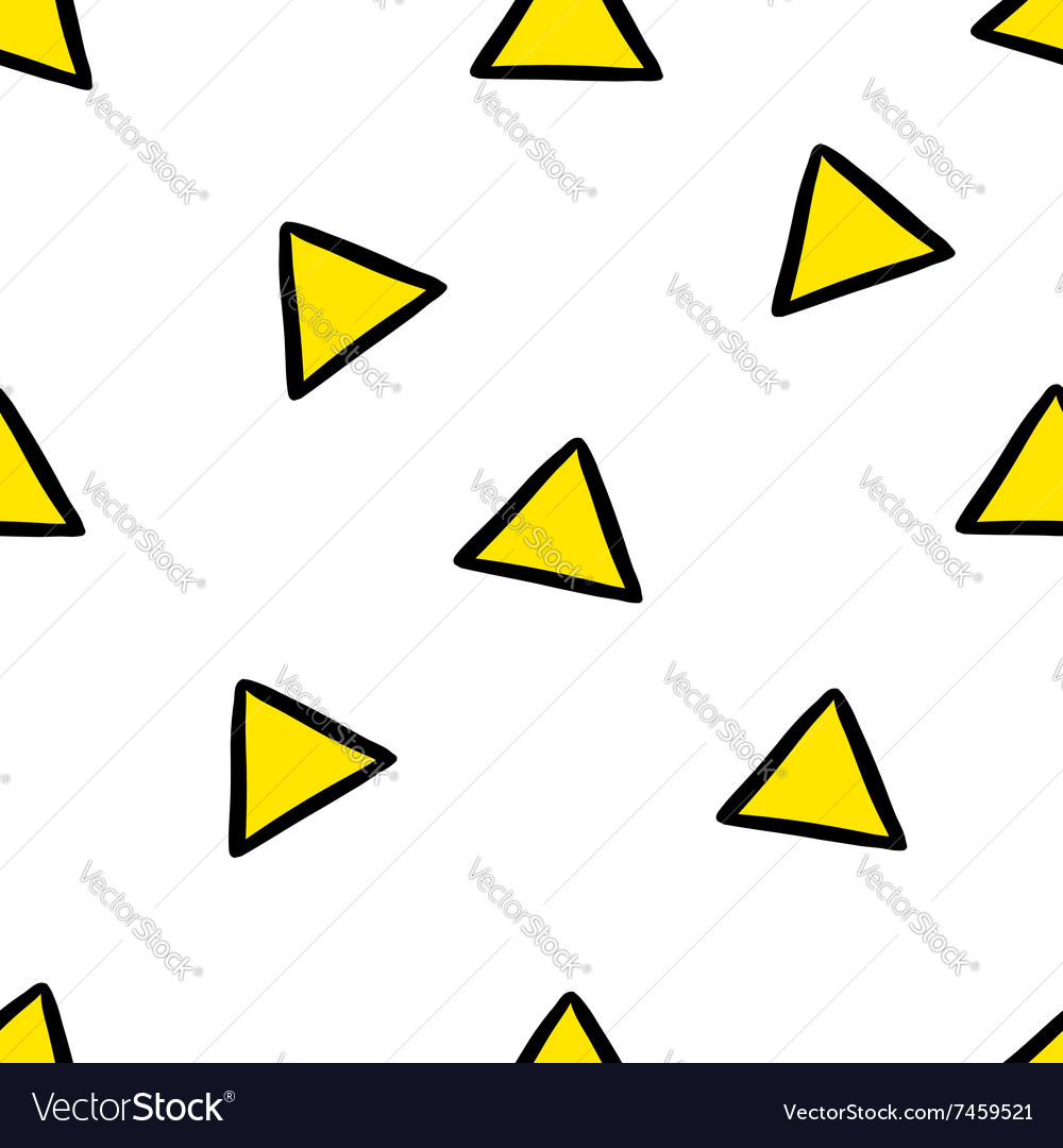 Cute seamless pattern with yellow triangles Vector Image