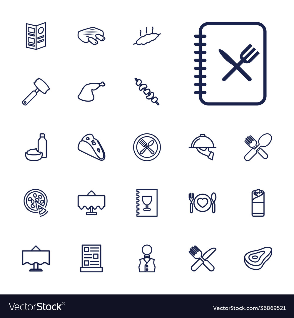 Dinner icons Royalty Free Vector Image - VectorStock