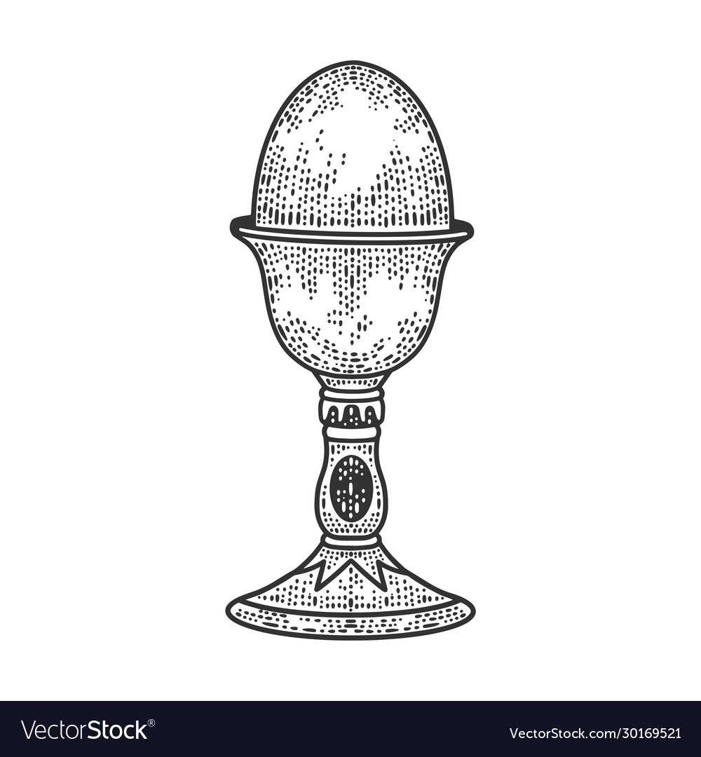 Egg on eggcup stand sketch Royalty Free Vector Image
