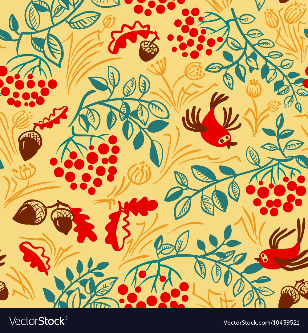 Fall season seamless pattern Royalty Free Vector Image