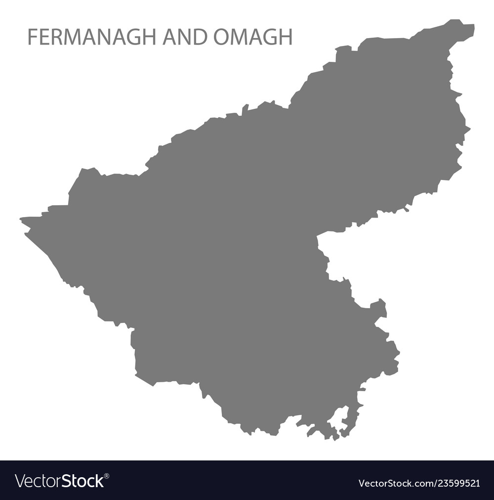 Fermanagh and omagh map grey Royalty Free Vector Image