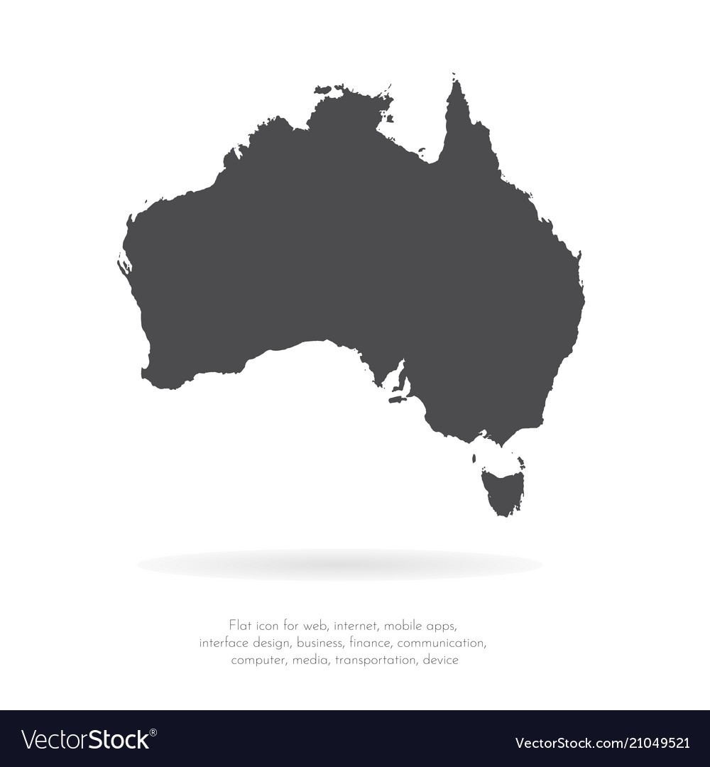 Map australia isolated black Royalty Free Vector Image