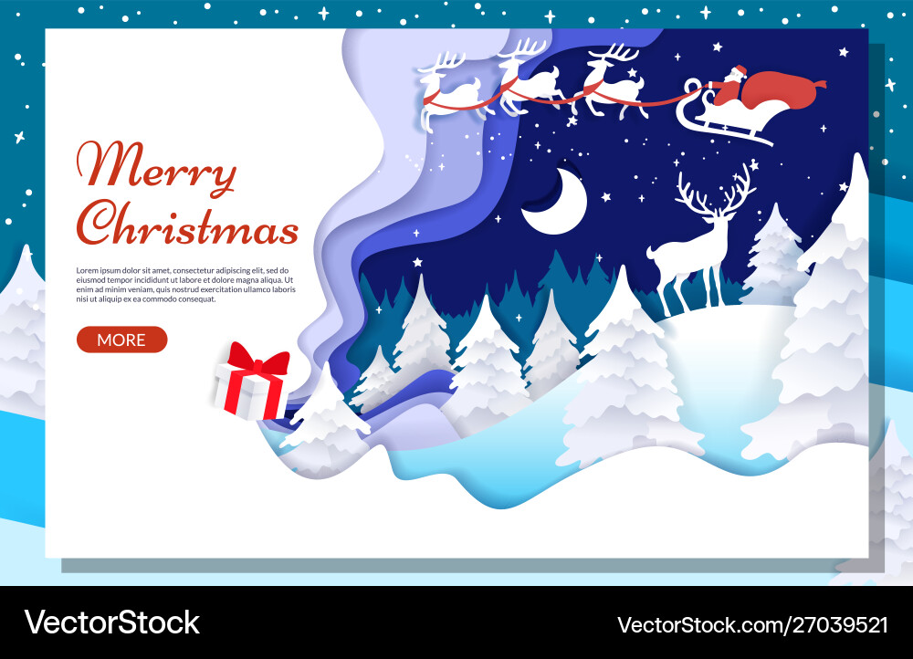 Merry christmas website landing page design Vector Image
