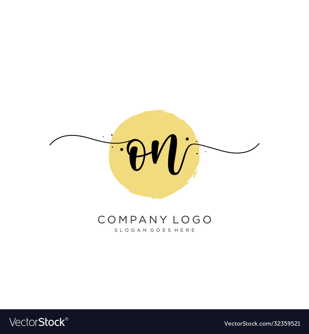 On initial handwriting logo design Royalty Free Vector Image