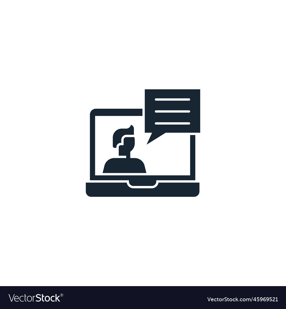 Online training creative icon from e-learning Vector Image