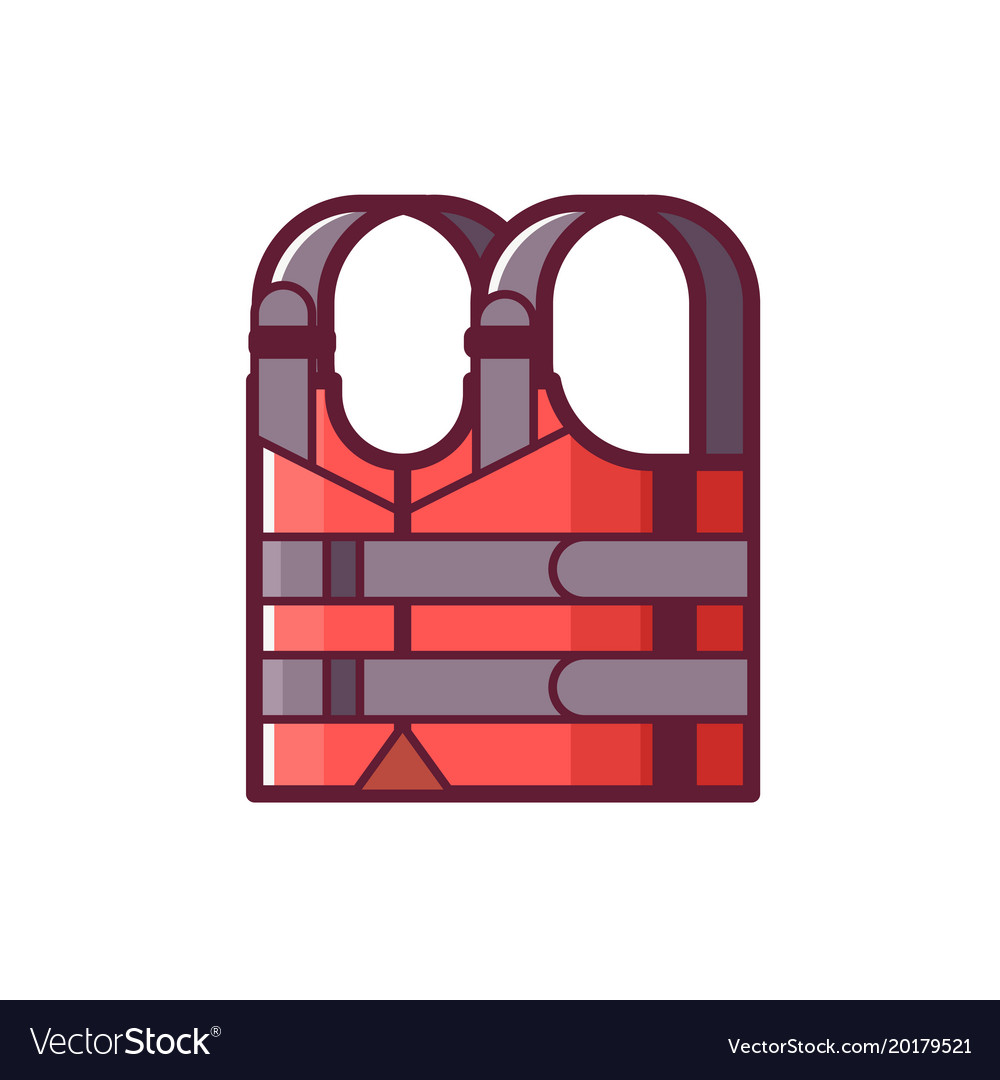 Red life jacket icon Royalty Free Vector Image