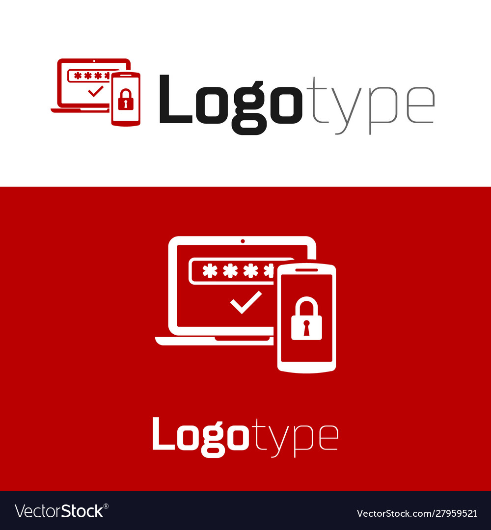 Red multi factor two steps authentication icon Vector Image Red multi factor two steps authentication icon Vector Image