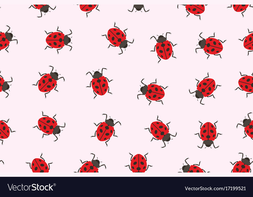 Seamless pattern ladybug Royalty Free Vector Image