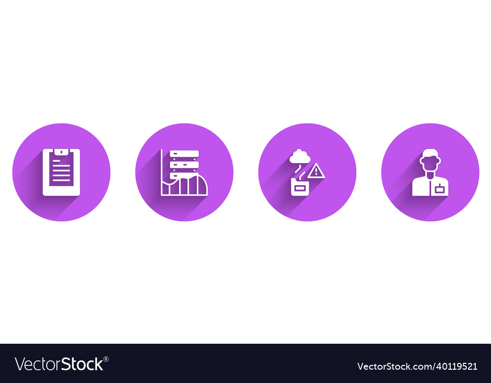 Set Server Data Report Data Web Hosting Cloud Vector Image 0256