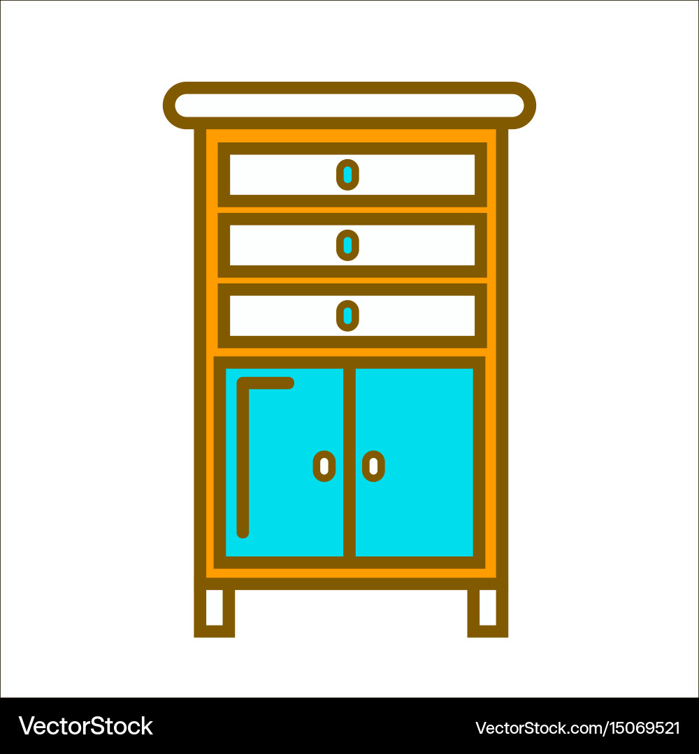 Tall commode with chest of drawers and small Vector Image