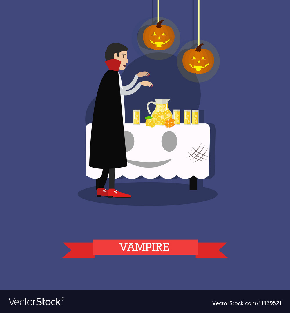 Vampire at halloween party happy holiday concept Vector Image