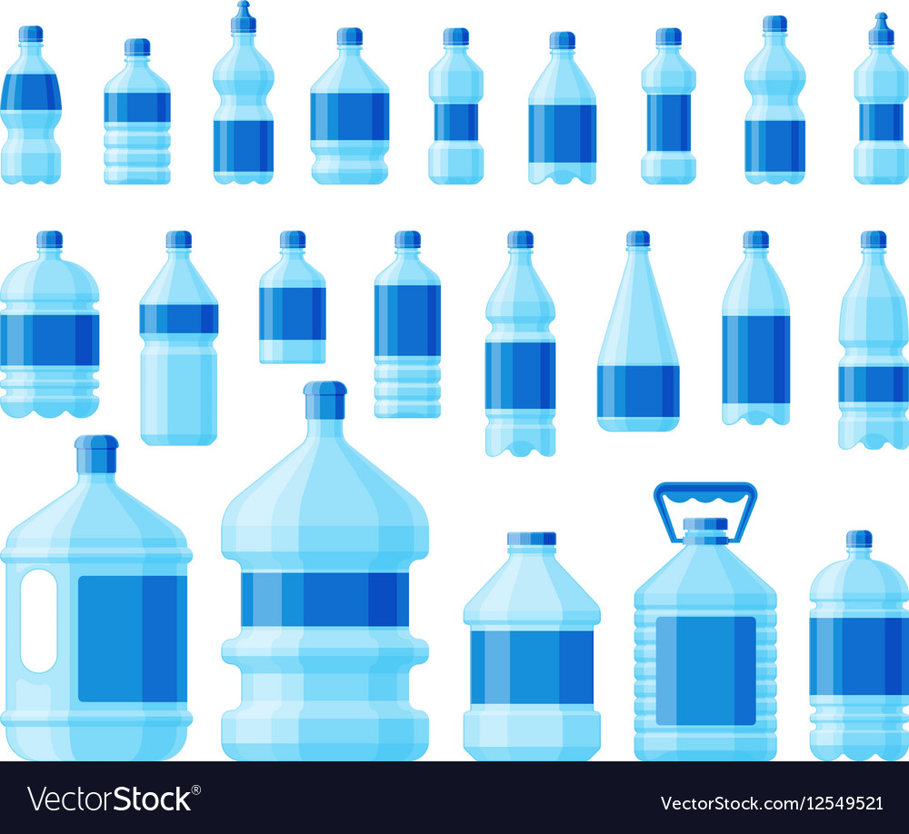 Water bottle set Royalty Free Vector Image - VectorStock