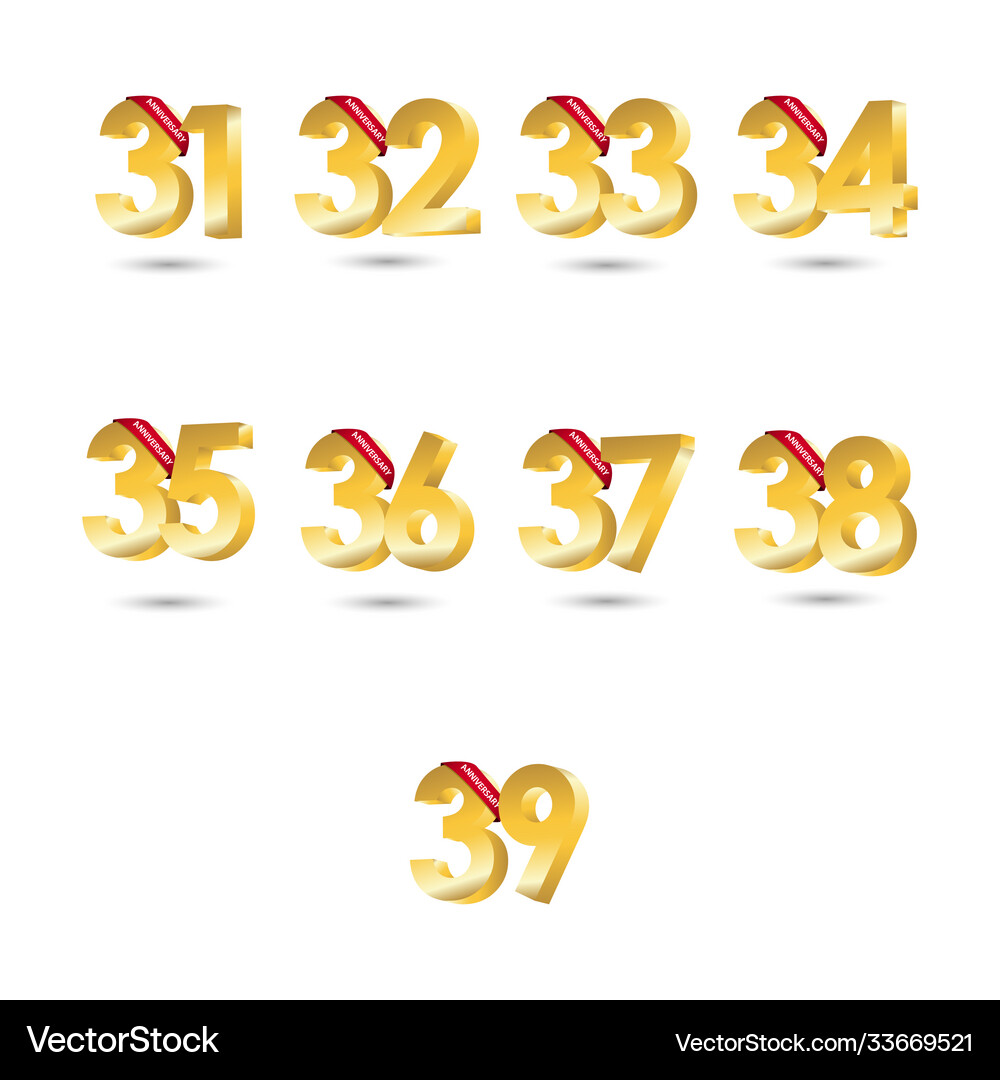 Year anniversary set template design Royalty Free Vector