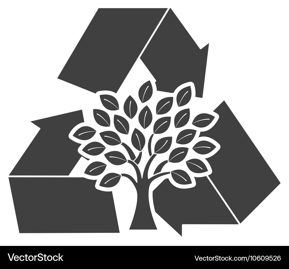 Arrows recycle symbol with ecology icon Royalty Free Vector