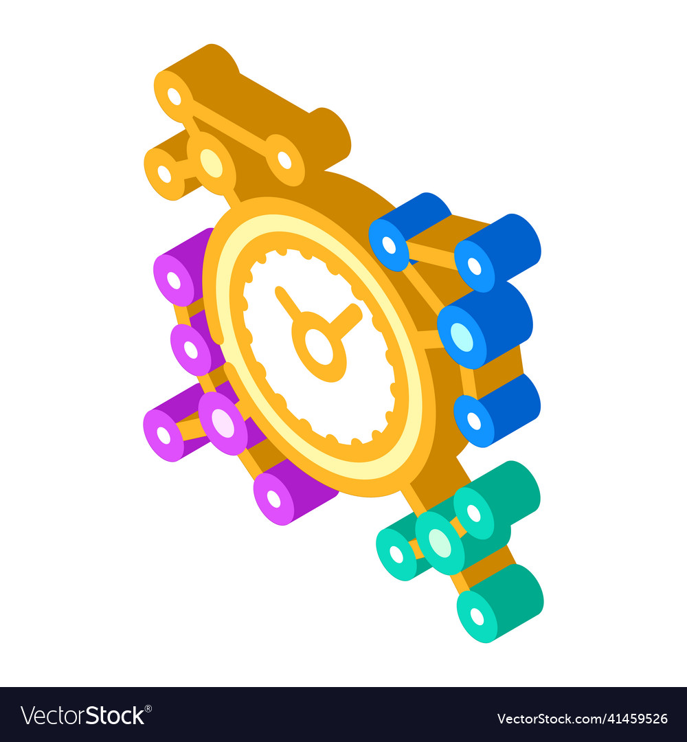 Distribution of time across projects isometric Vector Image