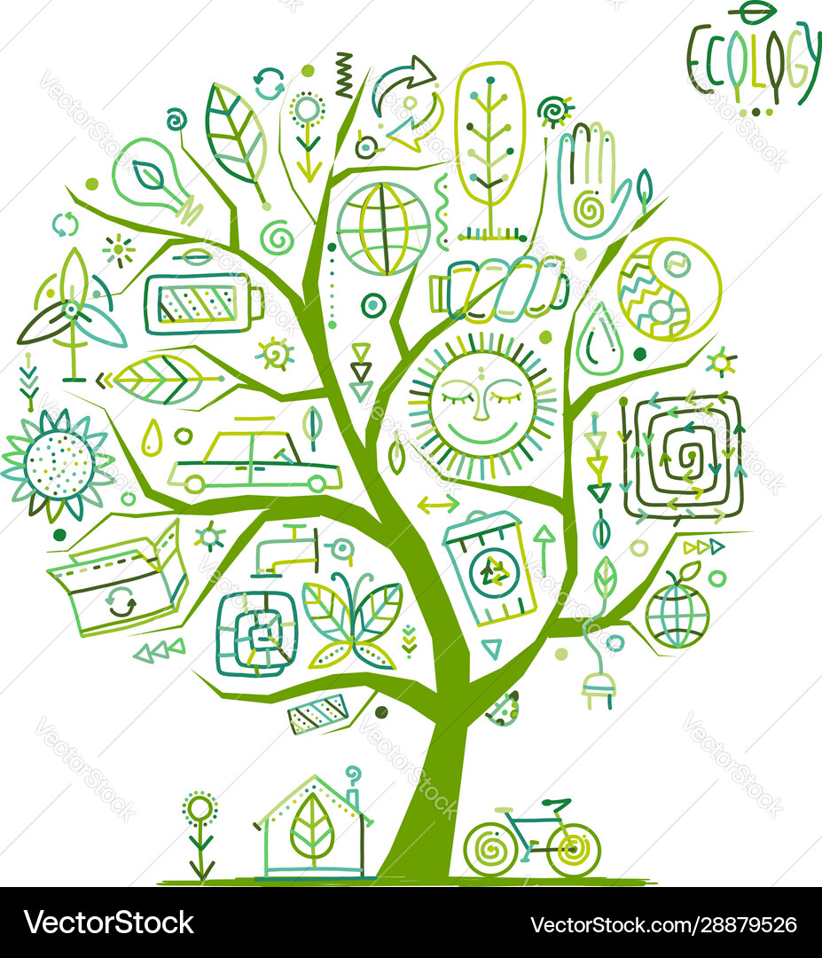 Ecology concept global environment and recycling Vector Image