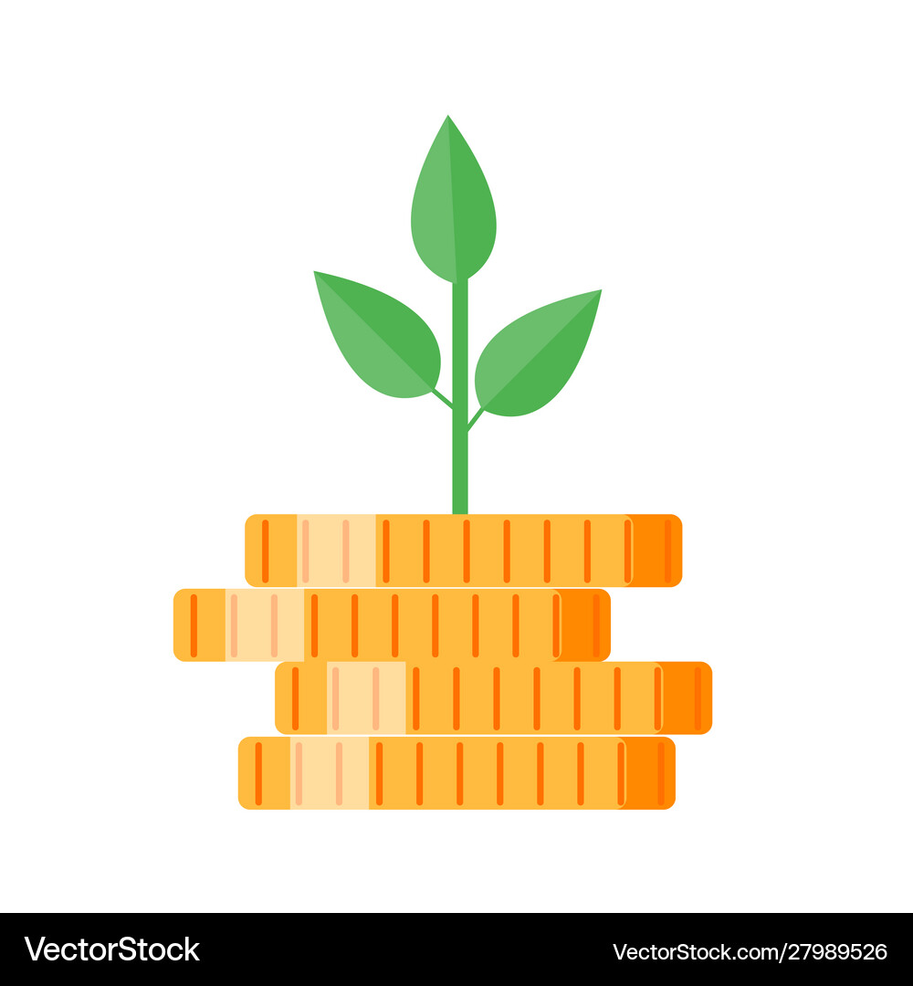 Growing money tree with gold coins on branches Vector Image