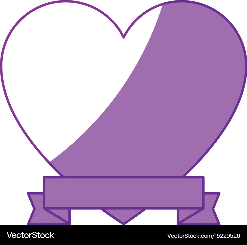 Heart and ribbon icon Royalty Free Vector Image