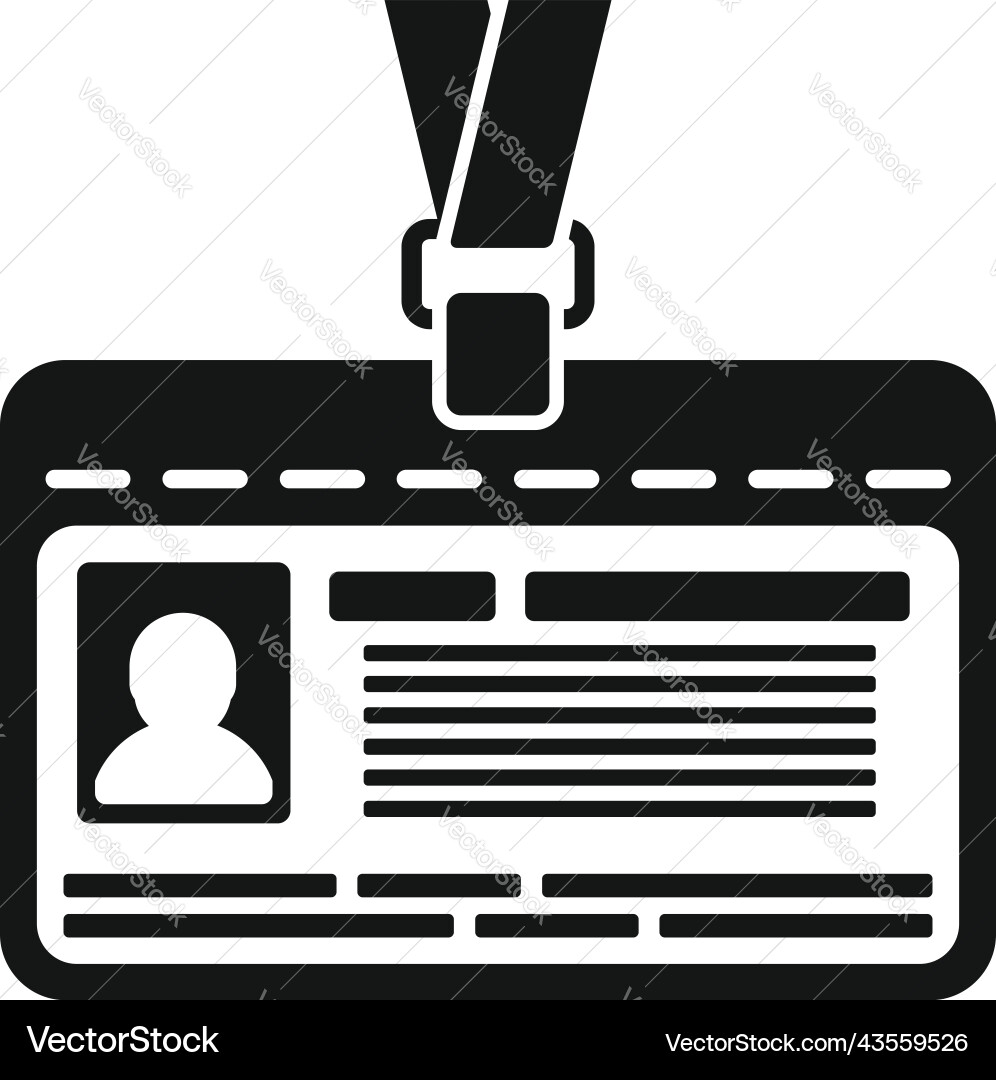 Id card identity icon simple name photo Royalty Free Vector