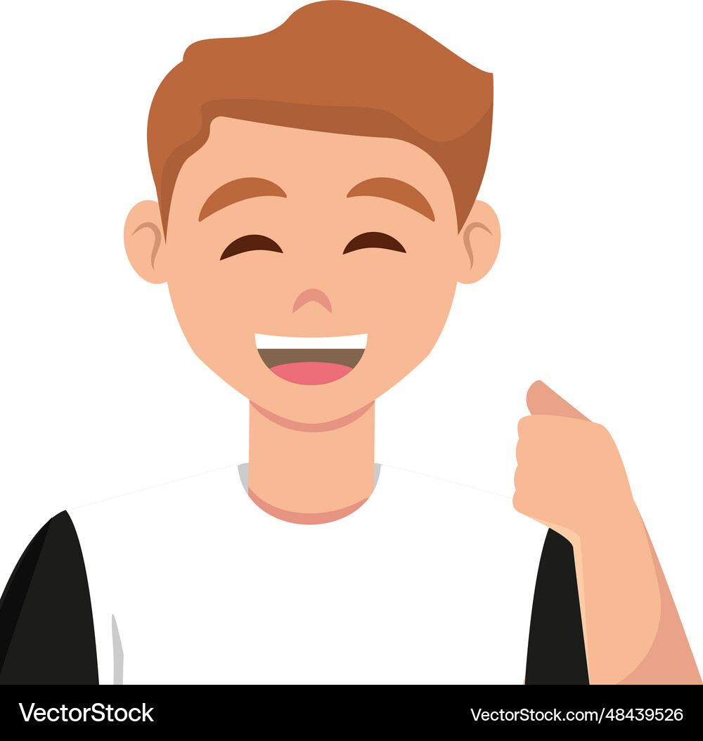 Isolated happy young man positive boy Royalty Free Vector
