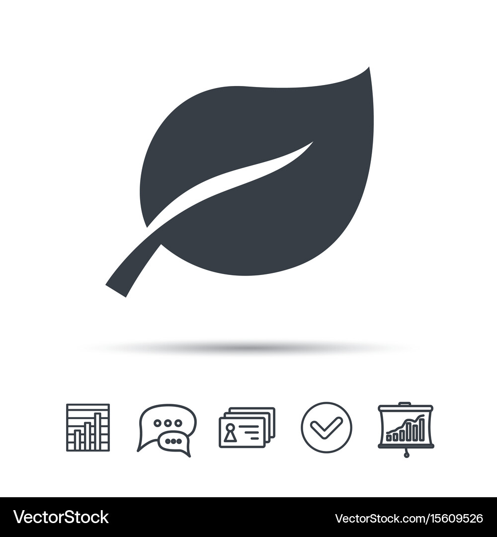 Leaf icon fresh organic product sign Royalty Free Vector