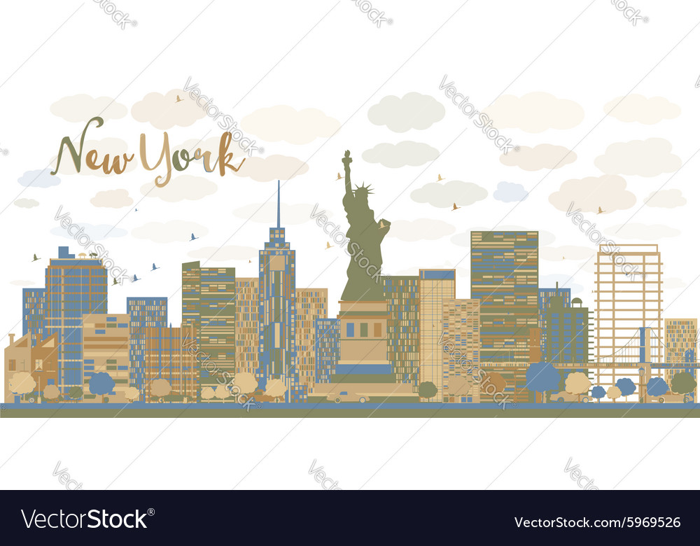 New York city architecture skyline Royalty Free Vector Image