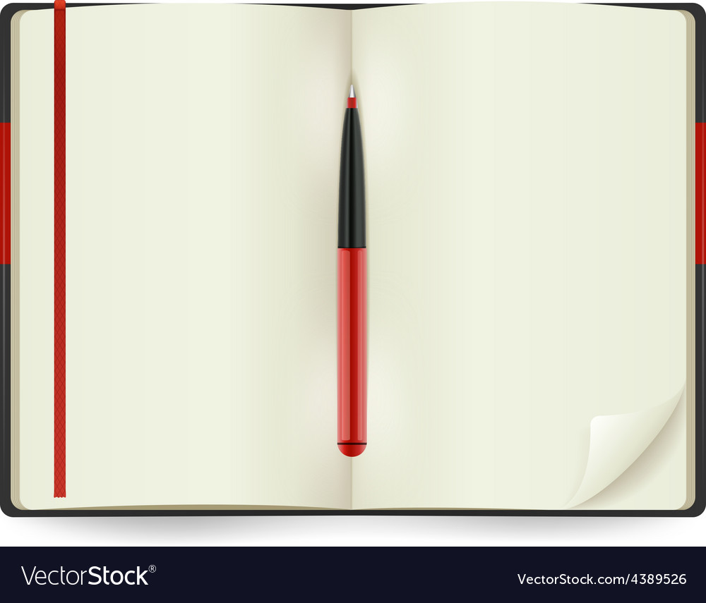 Open notepad realistic Royalty Free Vector Image