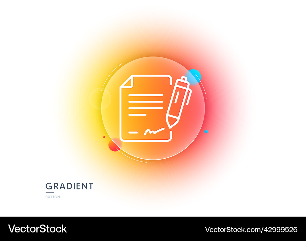 Signing document line icon contract signature Vector Image